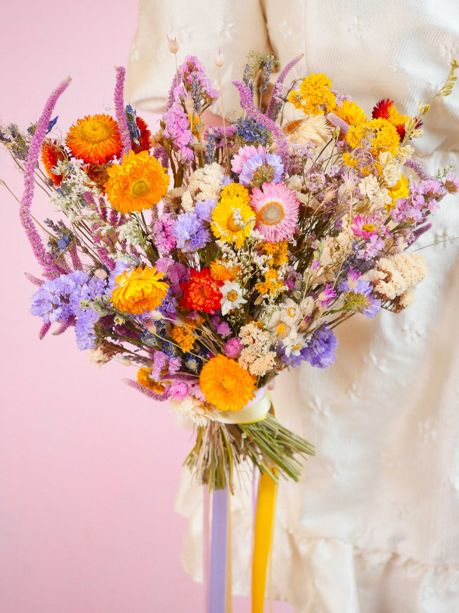 The Botanical Grove Dried Flower Baked Blossom Bridal Bouquet – The ...