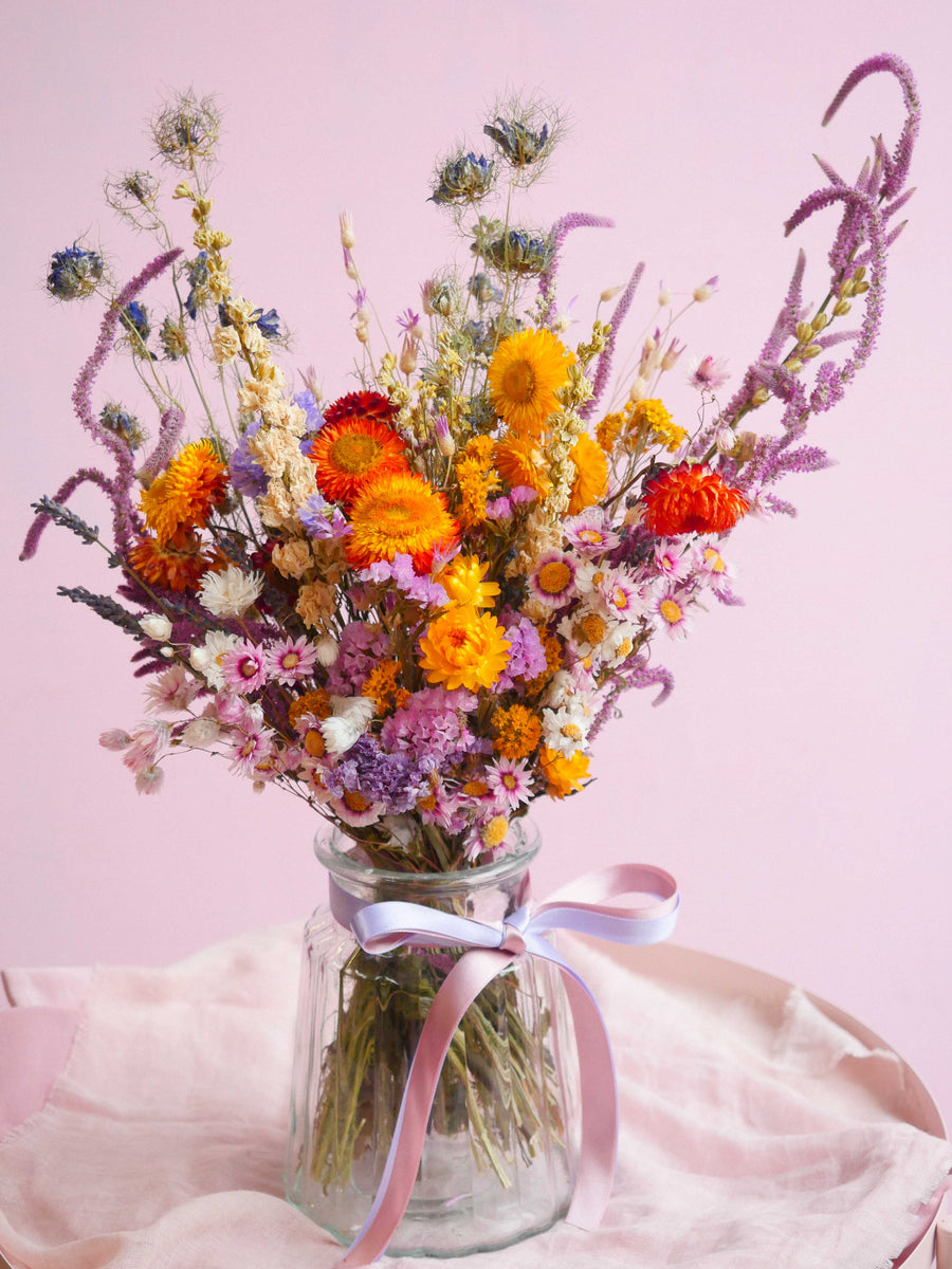 The Botanical Grove Dried Flower Baked Blossom Table Centre Bouquet ...